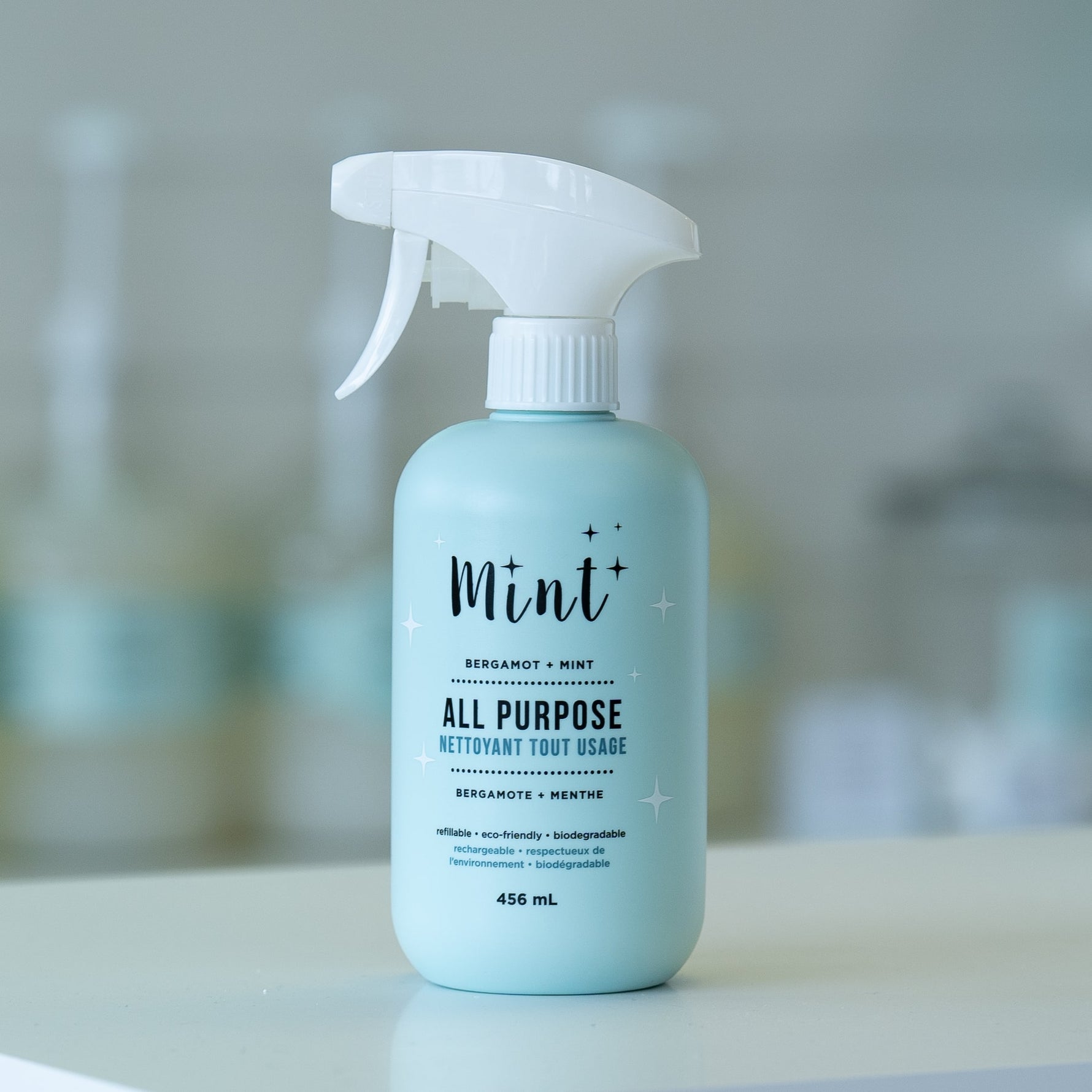 Mint Cleaning All-Purpose Cleaner - 456ml Refillable Bottle, Peppermint ...