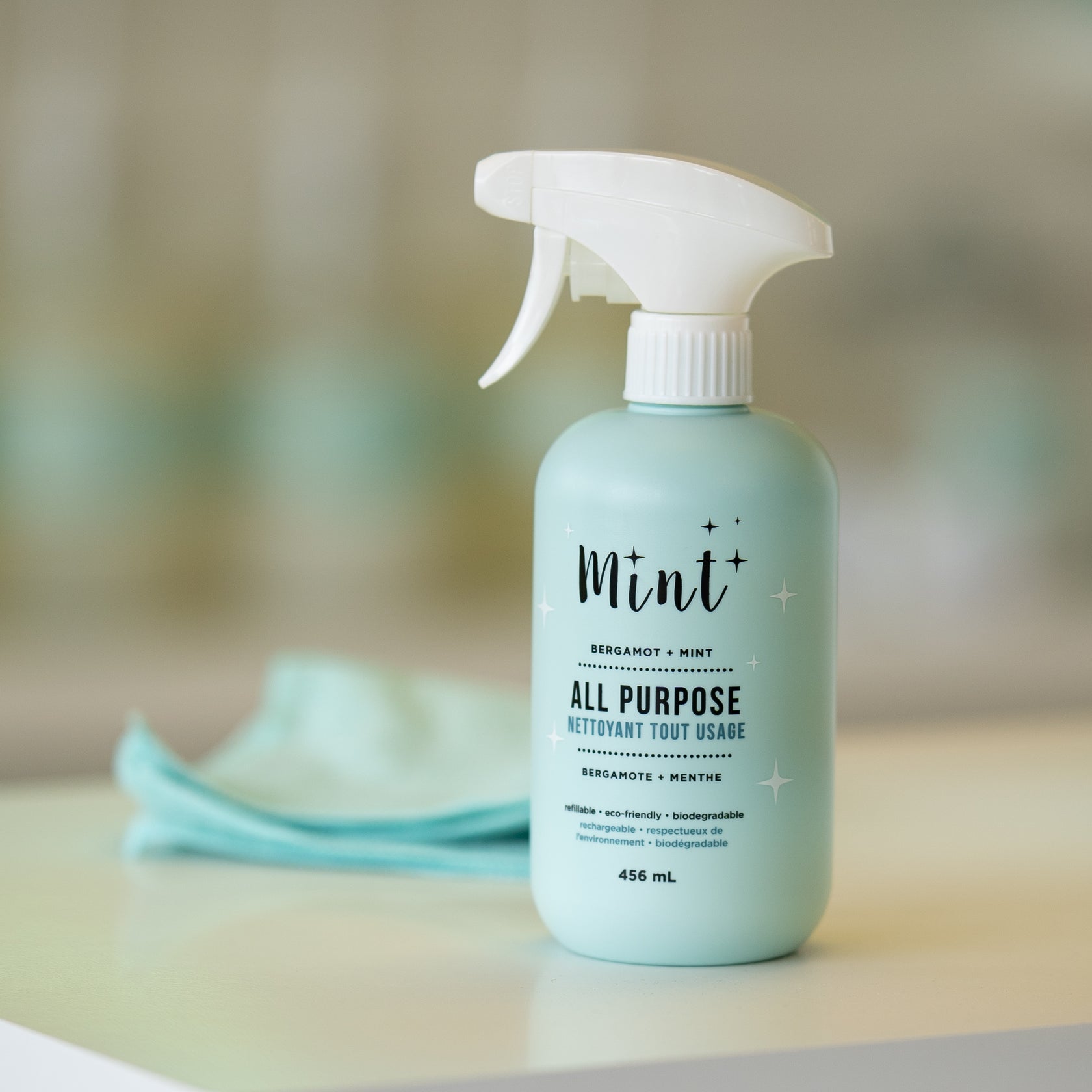 Mint Cleaning All-Purpose Cleaner - 456ml Refillable Bottle, Peppermint ...